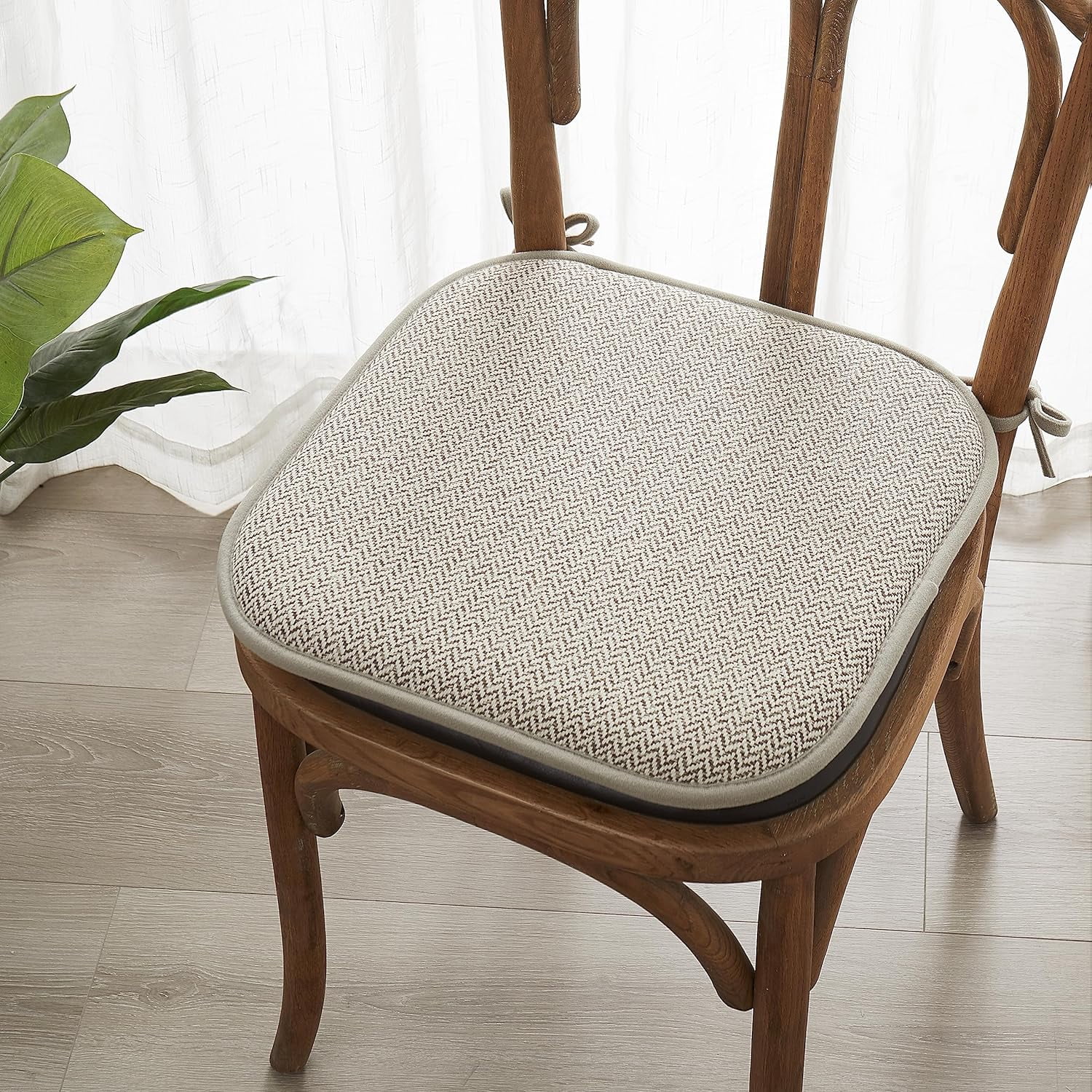 Elegant Comfort Chair Cushion Covers with Ties and Non Skid Rubber ...