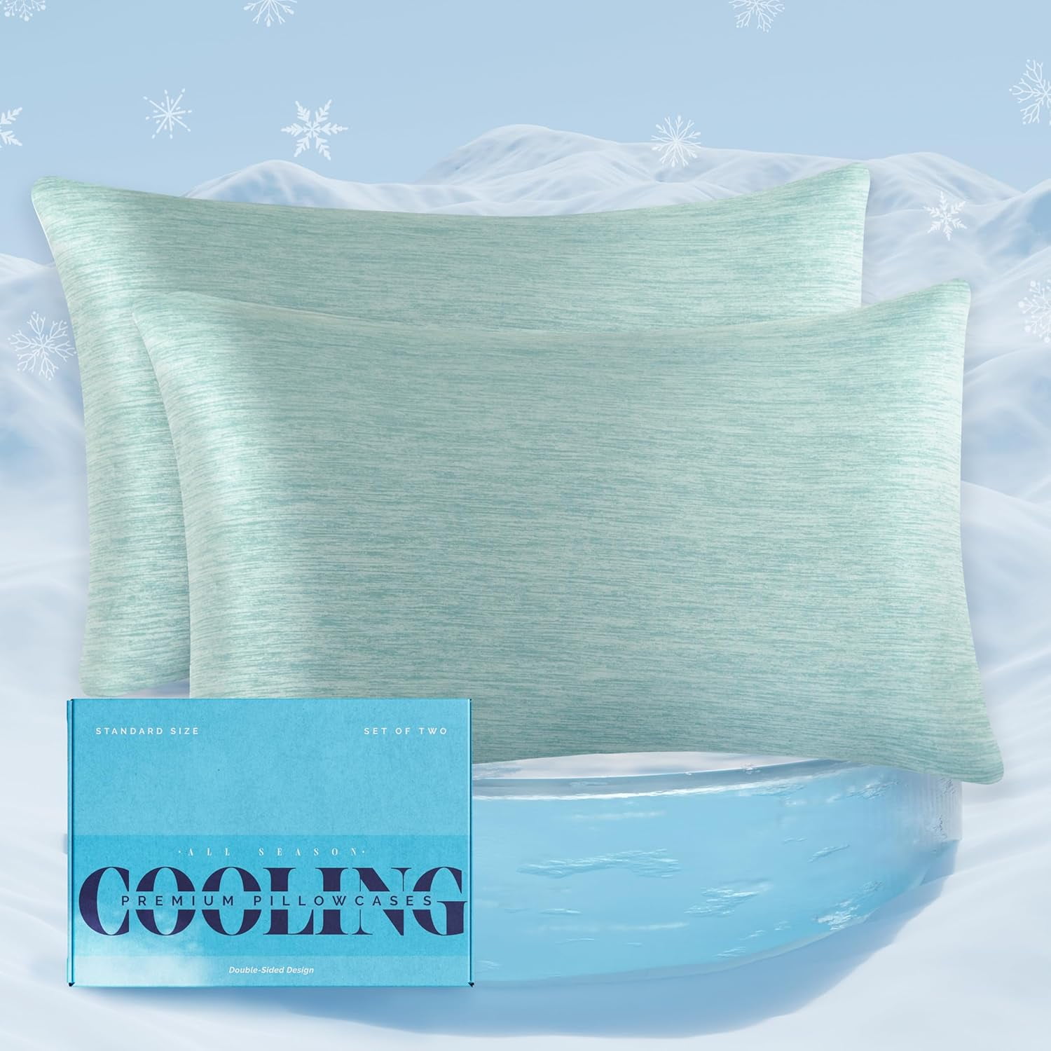 Elegant Comfort Cooling Pillowcase Set for Hot Sleepers, 2-Piece Arc ...