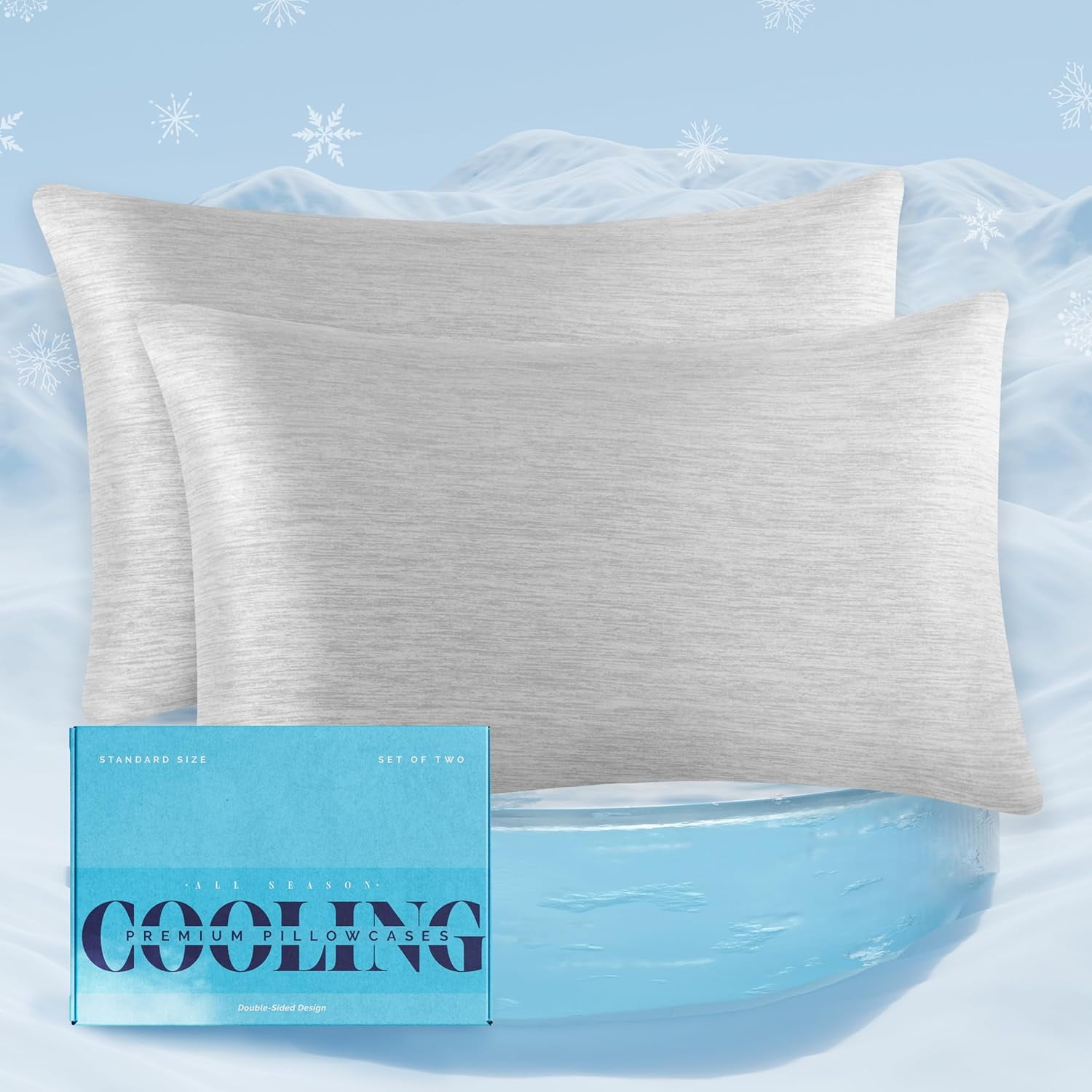 Elegant Comfort Cooling Pillowcase Set for Hot Sleepers, 2-Piece Arc ...