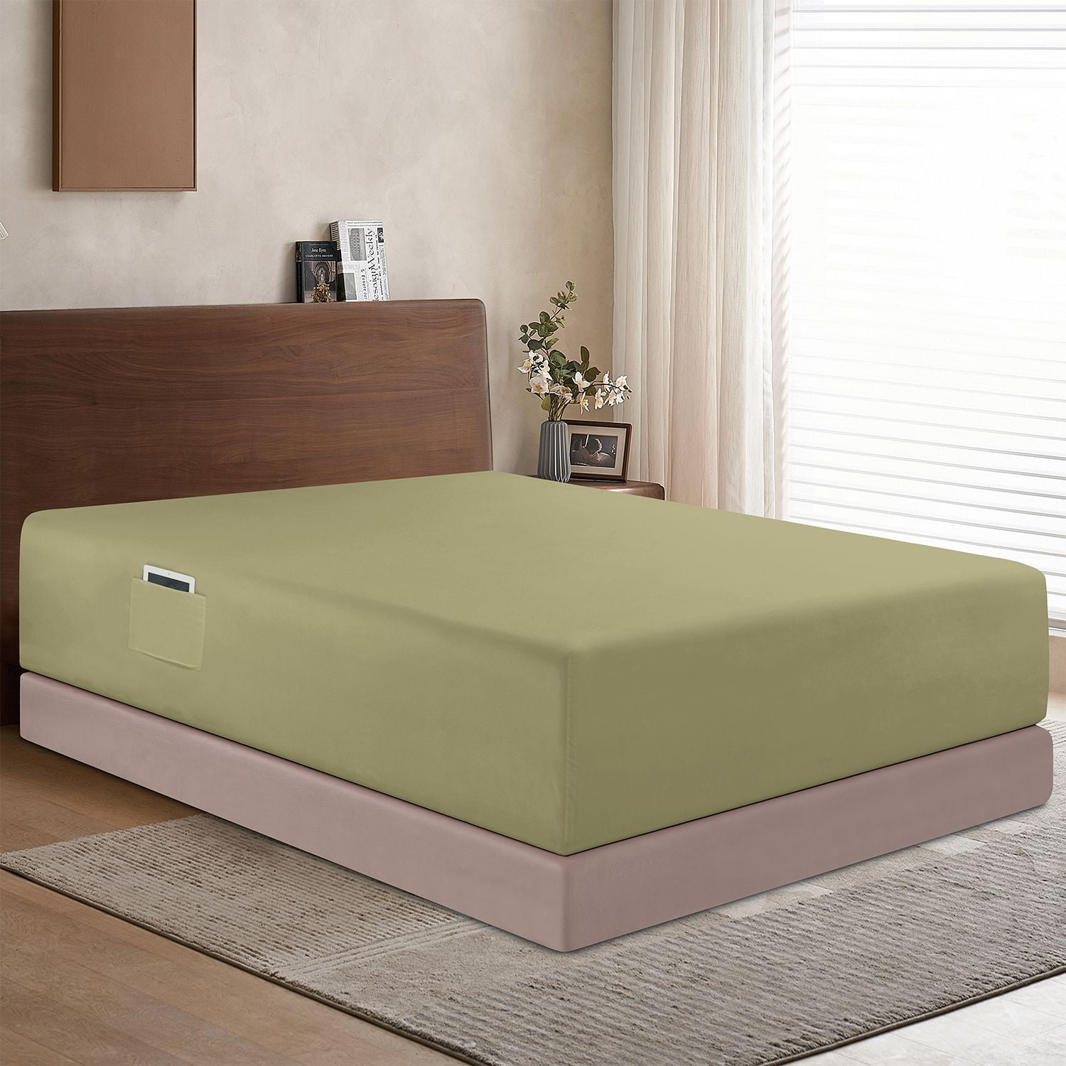 Elegant Comfort Extra Deep Pocket 18"-24" Single Fitted Sheet for High ...