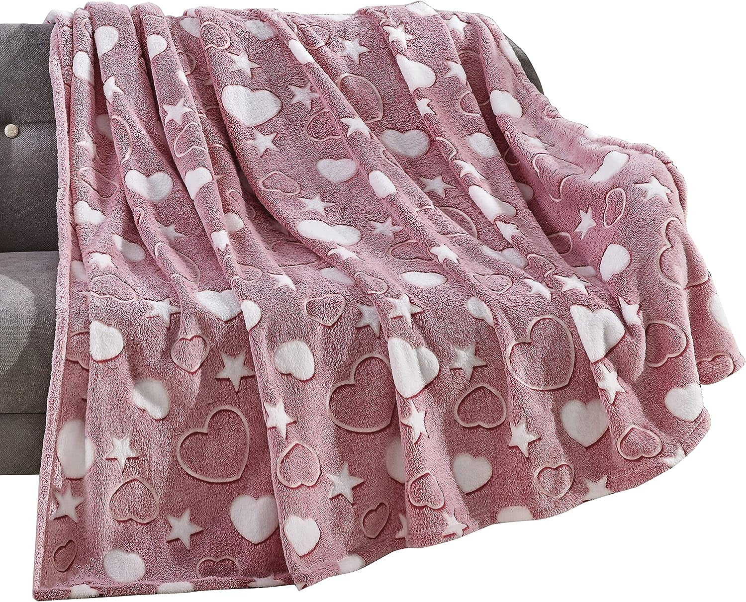 Elegant Comfort Glow in the Dark Lightweight Throw Blanket-All Season ...