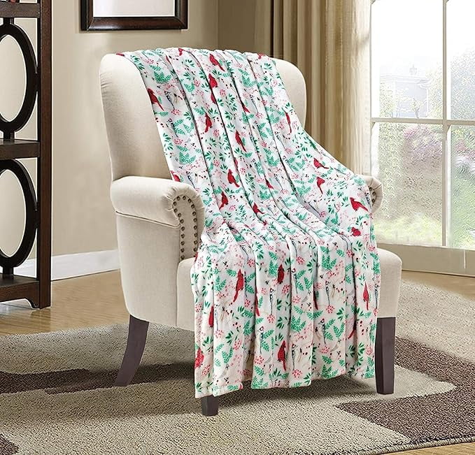 Elegant Comfort Lightweight Printed Throw Blanket- All Season, Soft ...