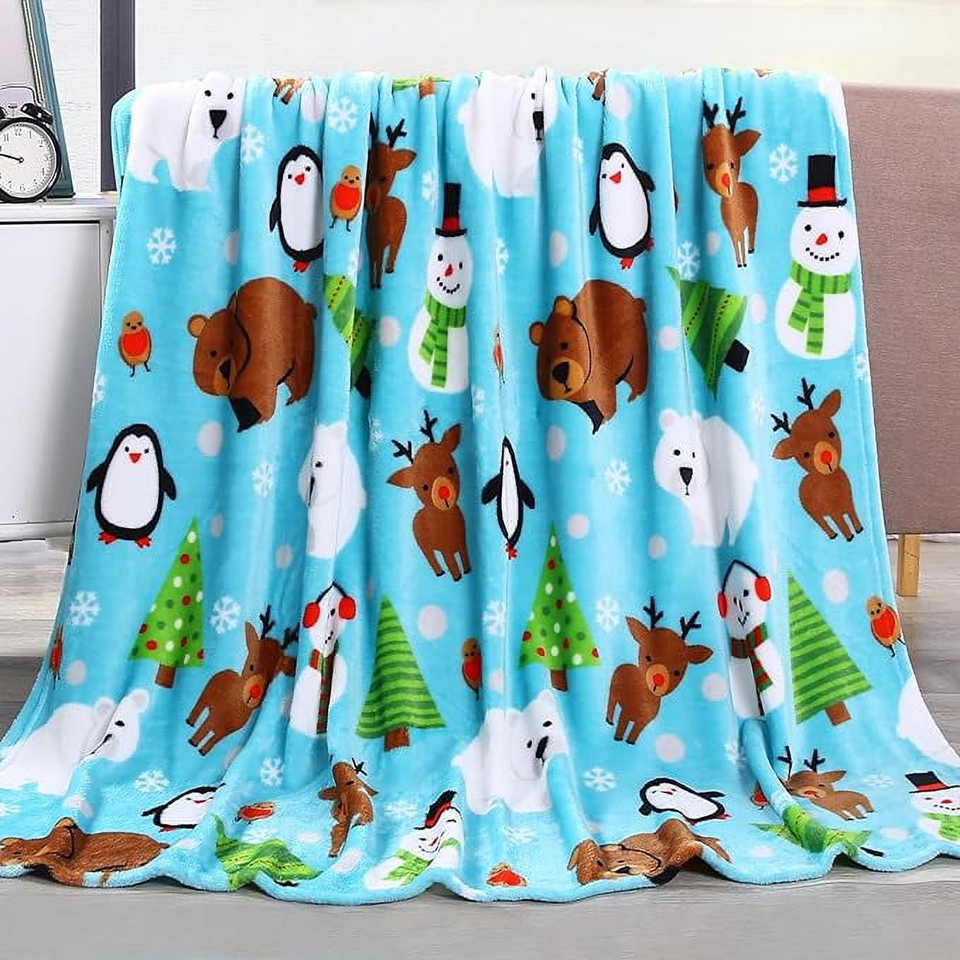 Elegant Comfort Lightweight Printed Throw Blanket- All Season, Soft ...