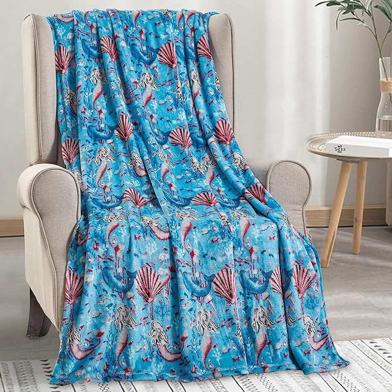 Elegant Comfort Lightweight Printed Throw Blanket- All Season, Soft ...