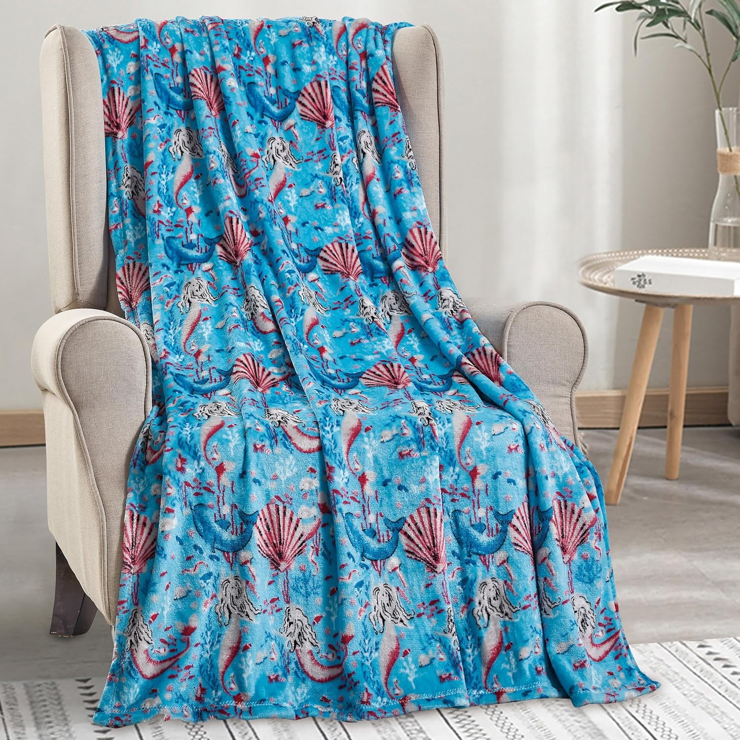 Elegant Comfort Lightweight Printed Throw Blanket- All Season, Ultra ...