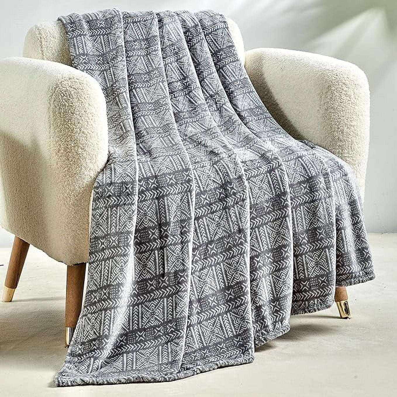 Elegant Comfort Lightweight Printed Throw Blanket- All Season, Ultra ...
