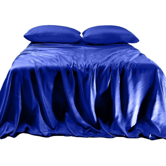 Elegant Comfort Luxurious 4 Piece Silky Satin Sheet Set Cooling Soft