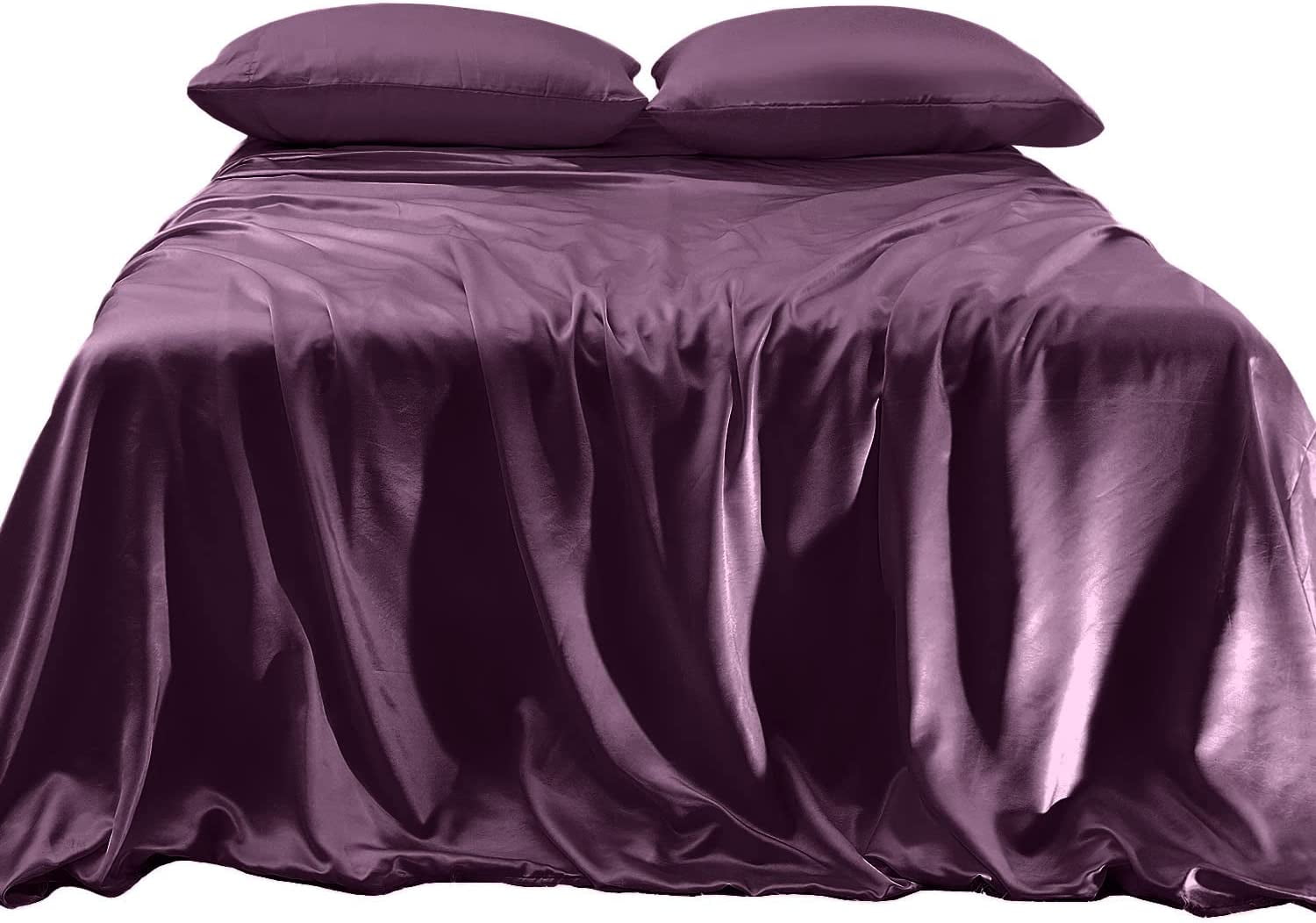 Elegant Comfort Luxurious Full Size 4-Piece Silky Satin Sheet Set ...