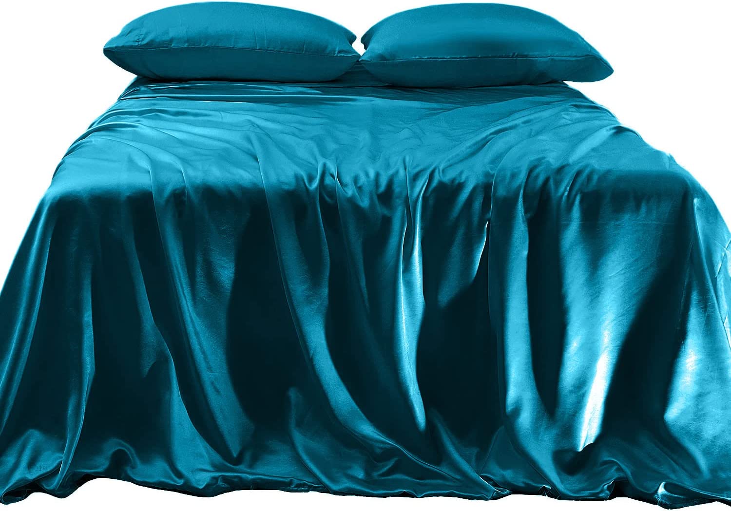 Satin Bed Sheet Set Ultra Soft 4-Piece (White, Full) - Walmart.com
