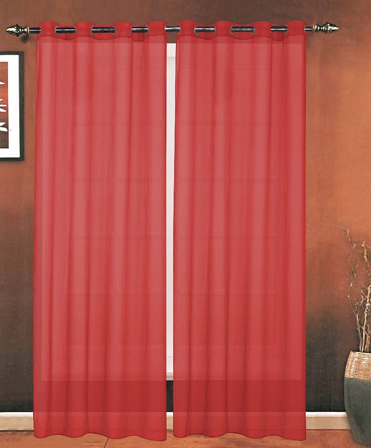 Elegant Comfort Luxury 2-Piece Grommet SHEER PANEL/CURTAIN - Window ...