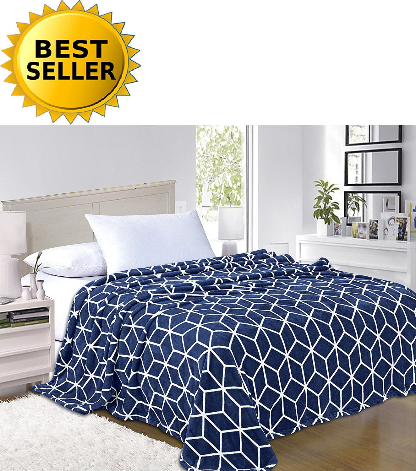 Elegant Comfort® Luxury Micro-Fleece Ultra Plush Cube Pattern - All ...