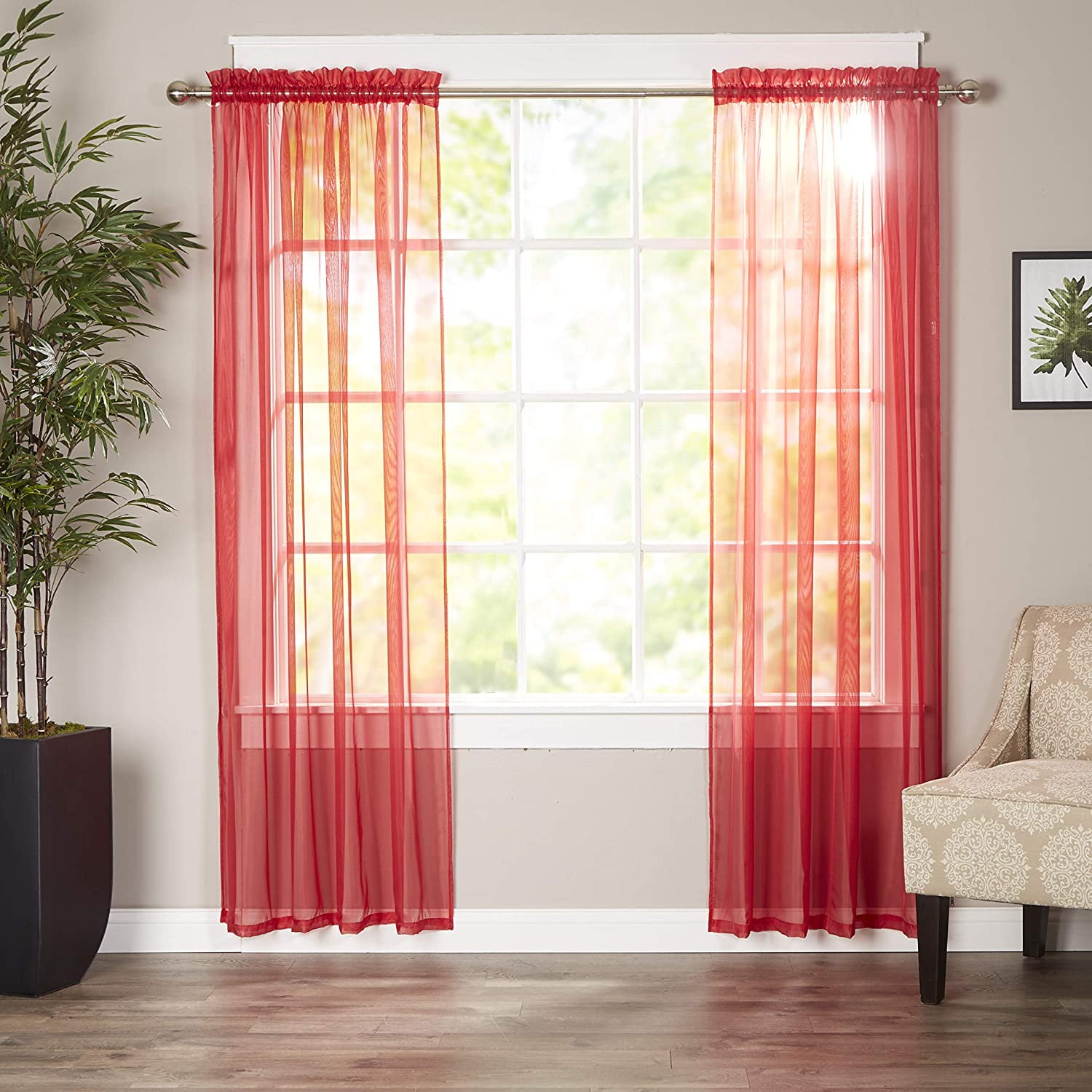 Luxury Sheer Curtains - 84 Length - Sheer Window Panels - Walmart.com