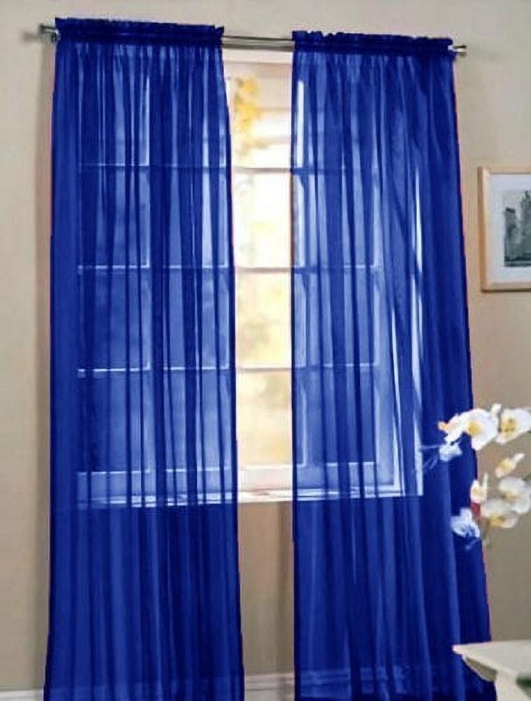Elegant Comfort® Solid Sheer Panel, Rod Pocket, Neon Blue Window ...