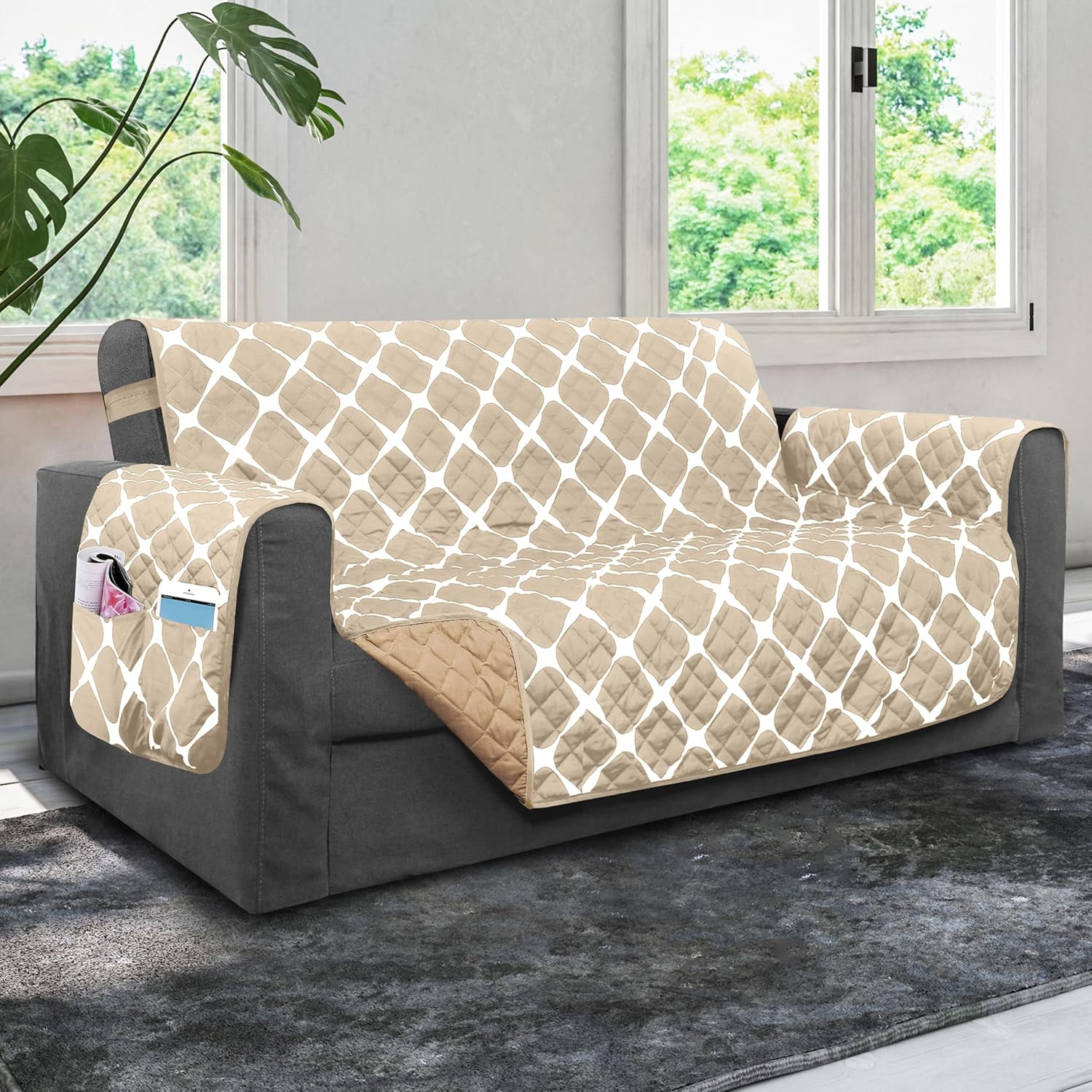 Elegant Comfort Quilted Furniture Protectors Solid and Printed Design ...