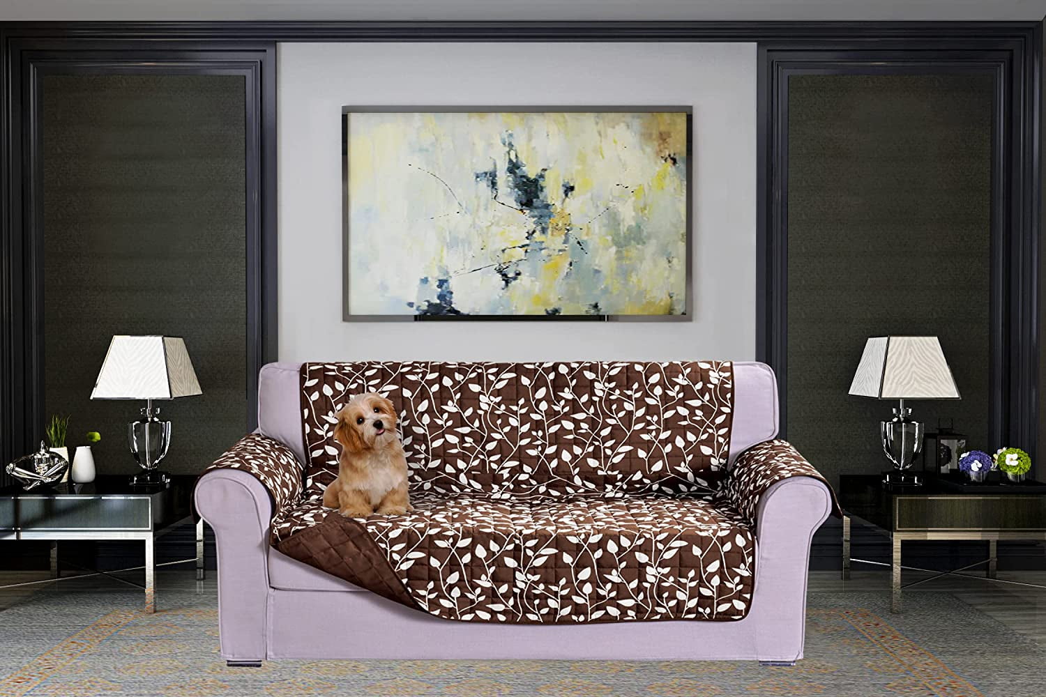 Elegant Comfort Quilted Furniture Protectors Solid and Printed Design ...