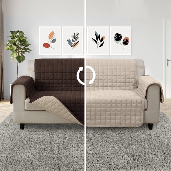 Elegant Comfort Quilted Sofa Cover, Water Resistant Slipcover Furniture ...