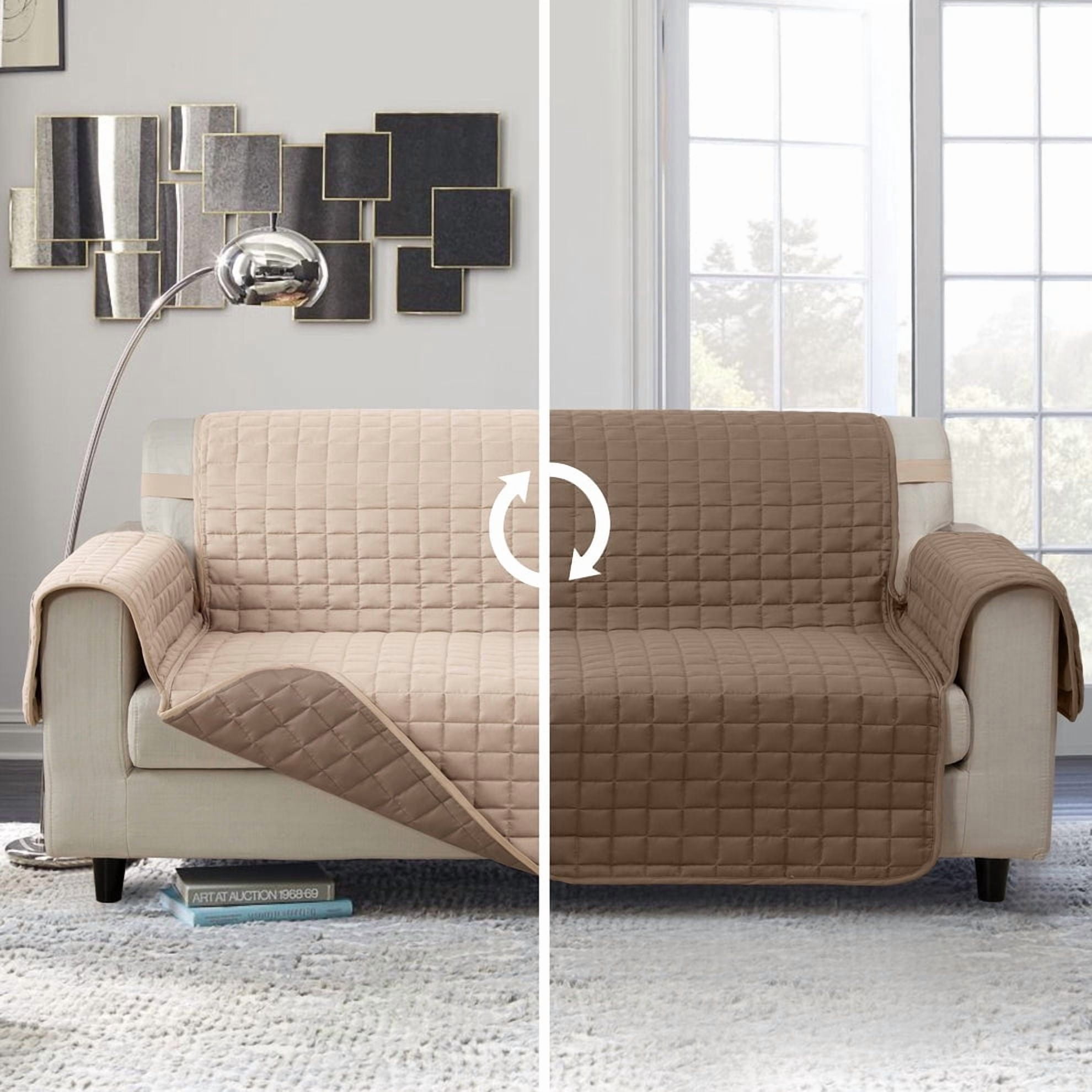 Elegant Comfort Quilted Sofa Cover, Water Resistant Slipcover Furniture ...
