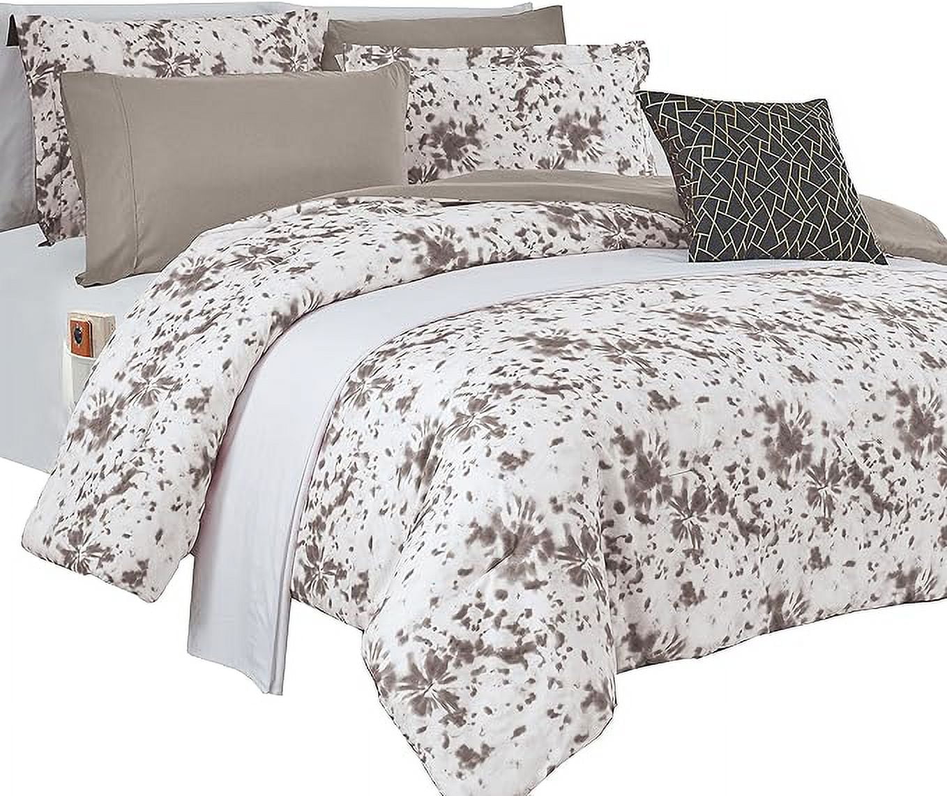 Elegant Comfort Reversible 10-Piece Comforter Set, Tie-Dye Print ...