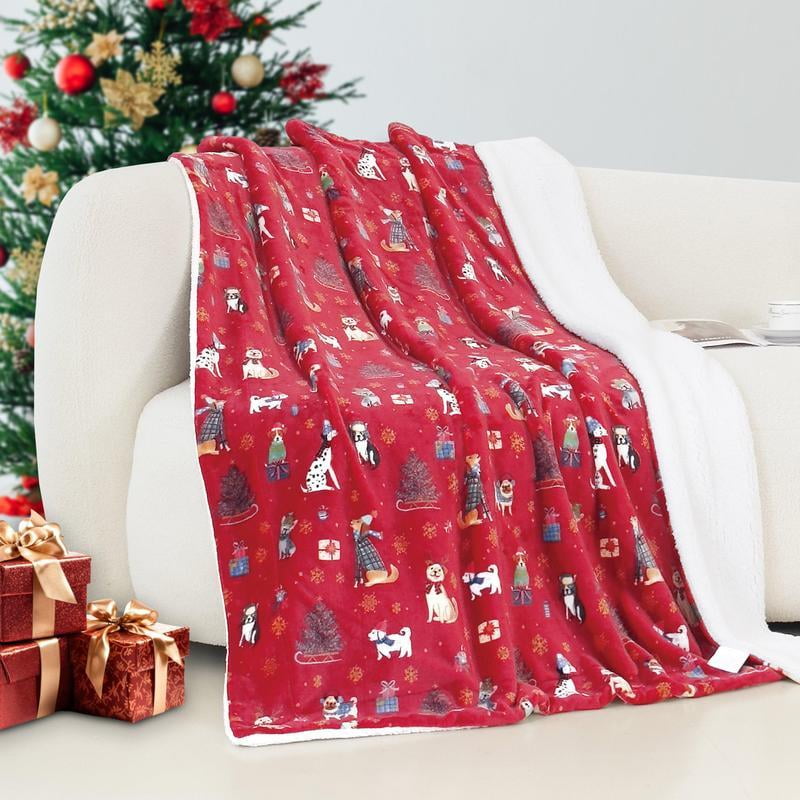 Elegant Comfort Reversible Christmas Throw Blanket 60" X 80" Flannel ...