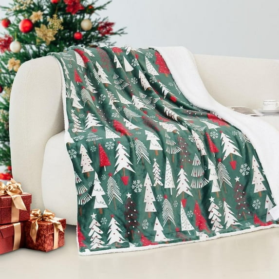 Elegant Comfort Reversible Christmas Throw Blanket 60" X 80" Flannel ...