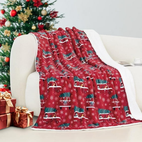 Elegant Comfort Reversible Christmas Throw Blanket 60" X 80" Flannel ...