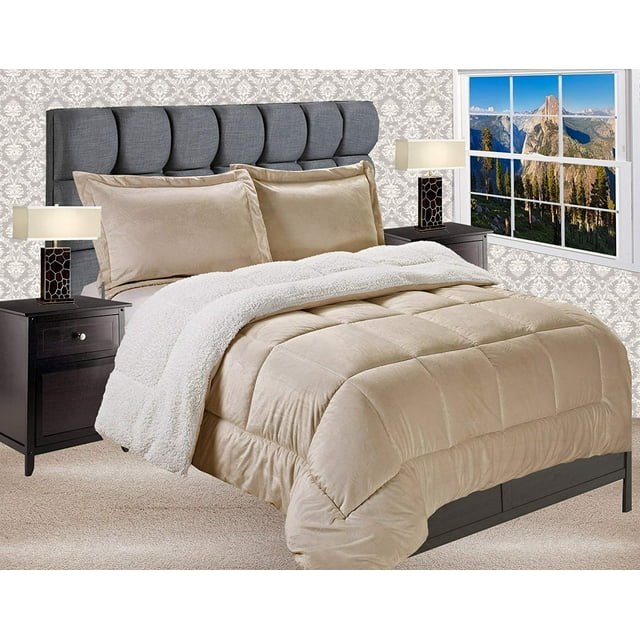 Elegant Comfort Reversible Down Micro Suede Queen Comforter Set ...