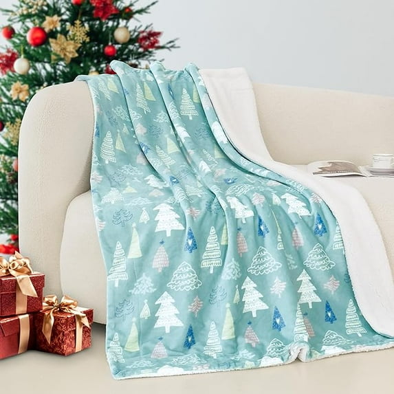 Elegant Comfort Reversible and Plush Flannel Fleece-Winter Christmas ...