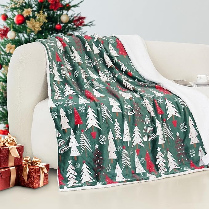 Elegant Comfort Reversible and Plush Flannel Fleece-Winter Christmas ...