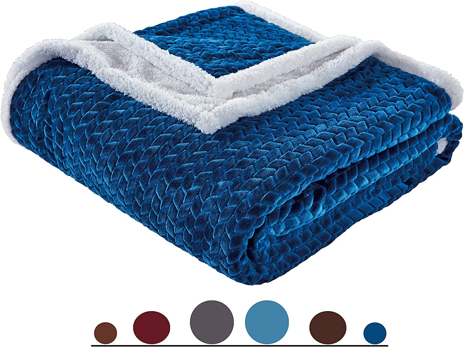 Elegant Comfort Reversible Throw Blanket with Braided Design ...