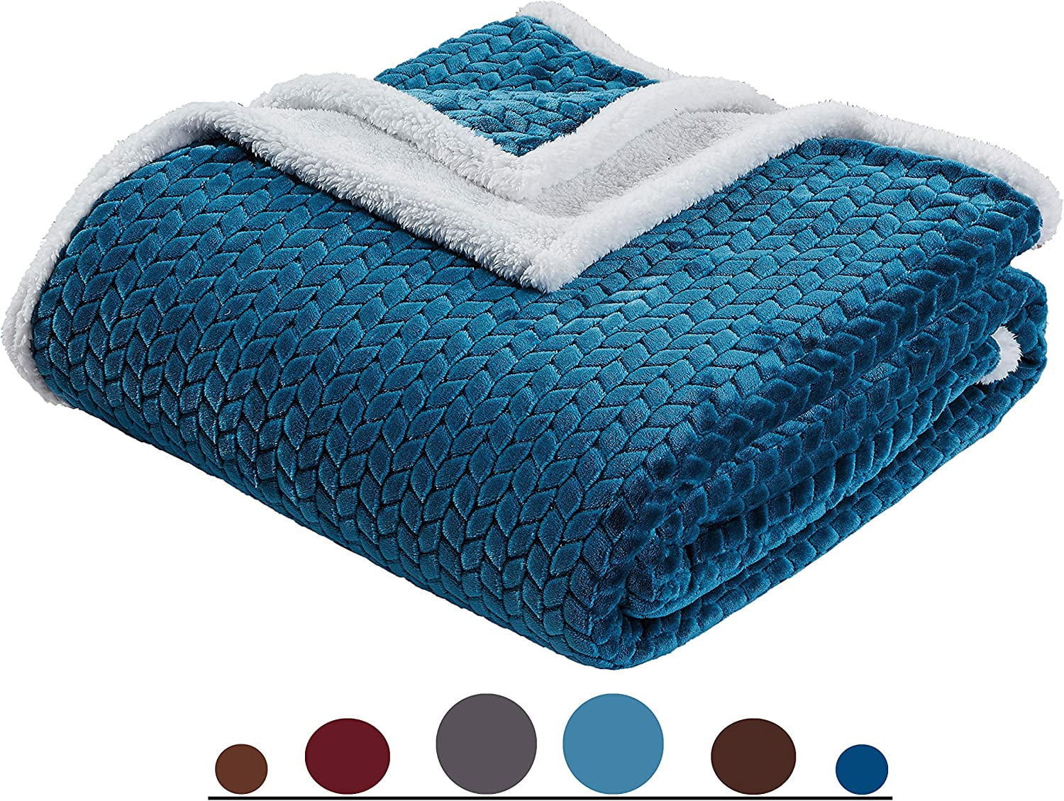 Elegant Comfort Reversible Throw Blanket with Braided Design ...
