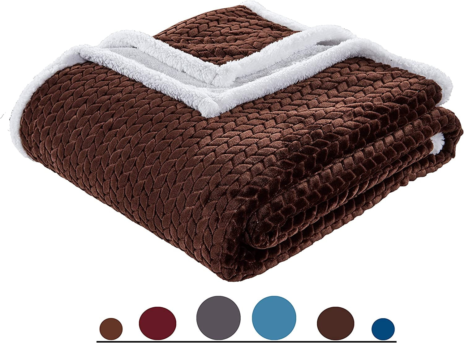 Elegant Comfort Reversible Throw Blanket with Braided Design ...