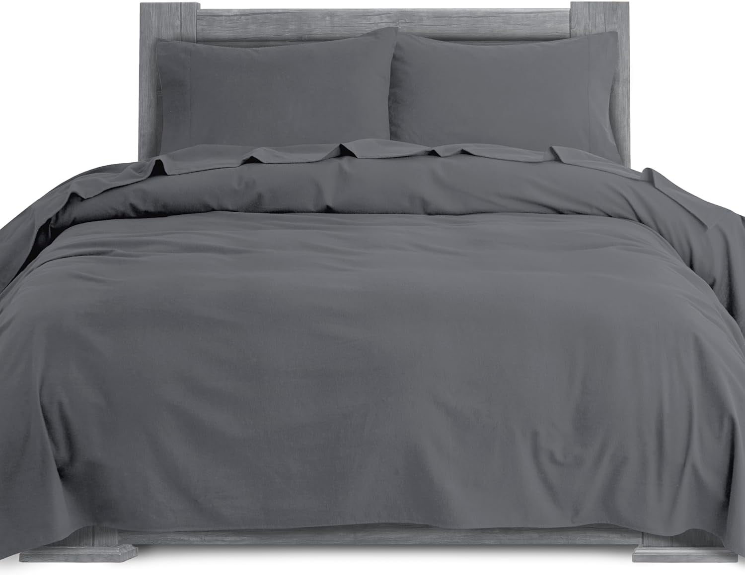Elegant Comfort Soft 4-Piece Cotton Flannel Sheet Set -Deep Pocket ...