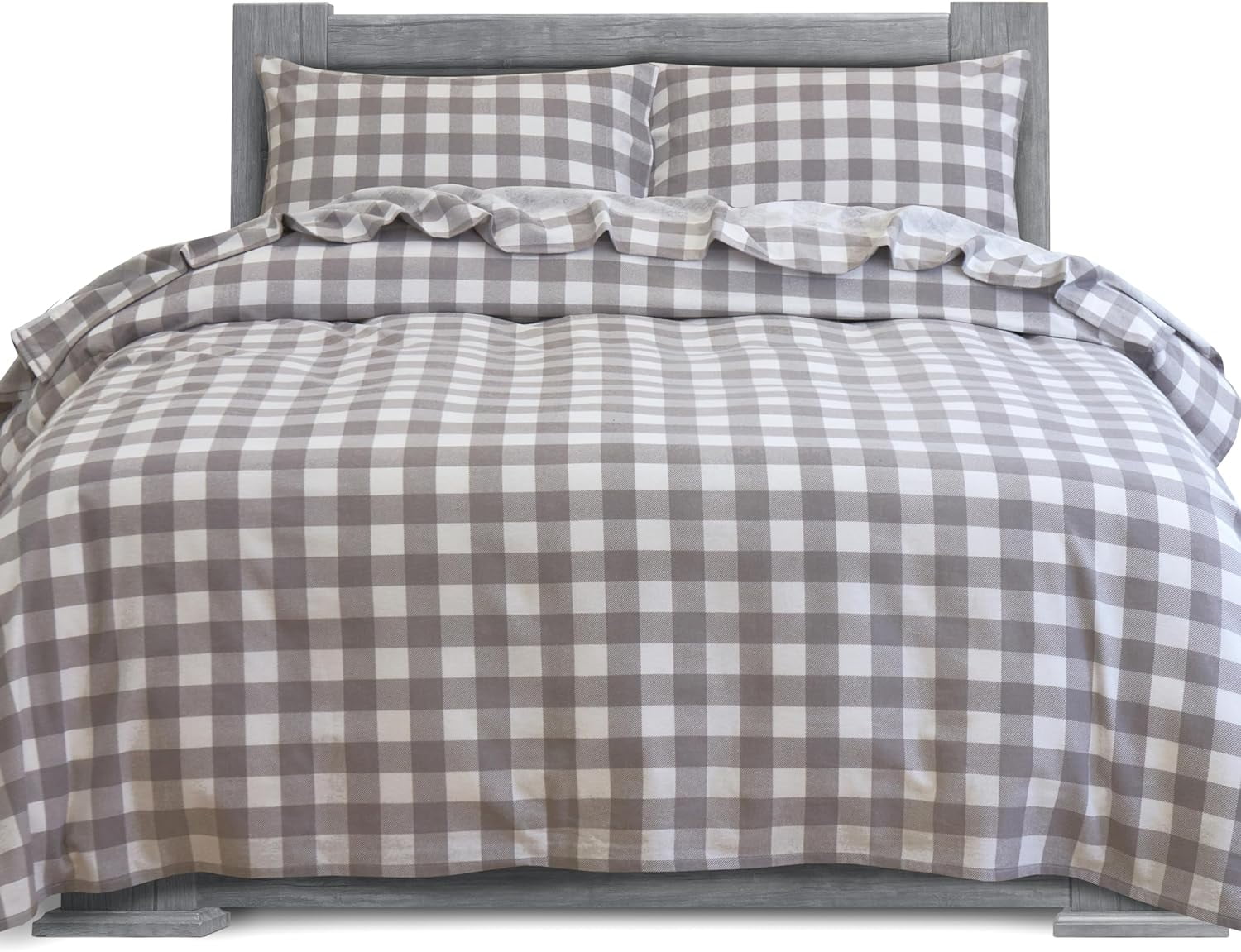 Elegant Comfort 4 Piece Cotton Flannel Sheet Set, Full Size, Deep ...
