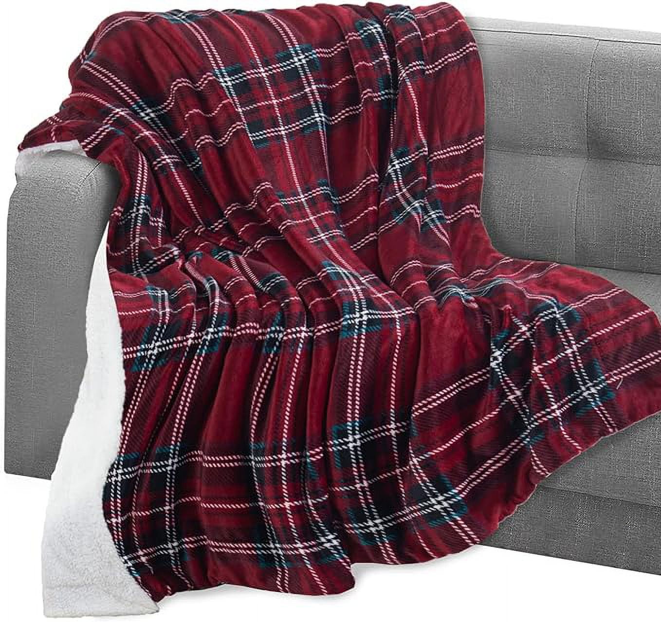 Elegant Comfort Throw Blanket, Reversible Sherpa Flannel, Soft, Fuzzy ...