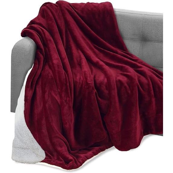 Elegant Comfort Throw Blanket, Reversible Sherpa Flannel, Soft, Fuzzy ...
