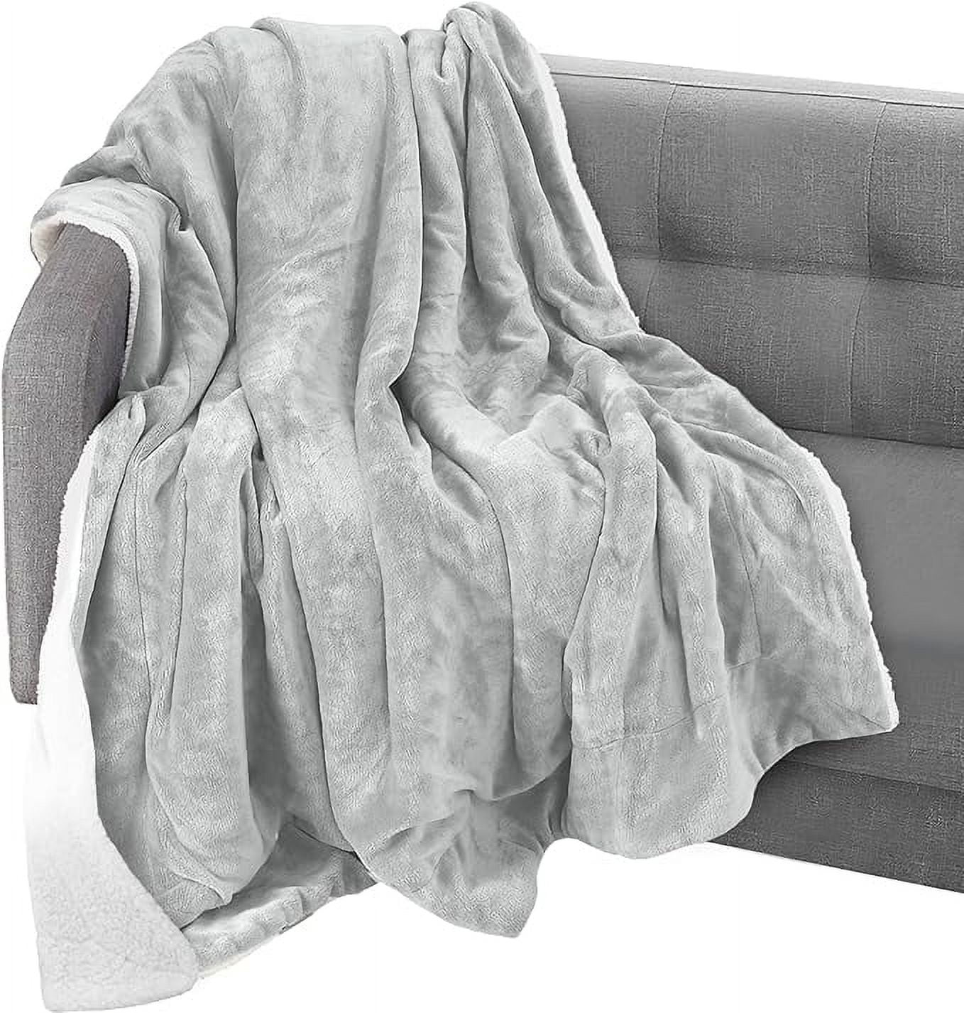 Elegant Comfort Throw Blanket, Reversible Sherpa Flannel, Soft, Fuzzy ...