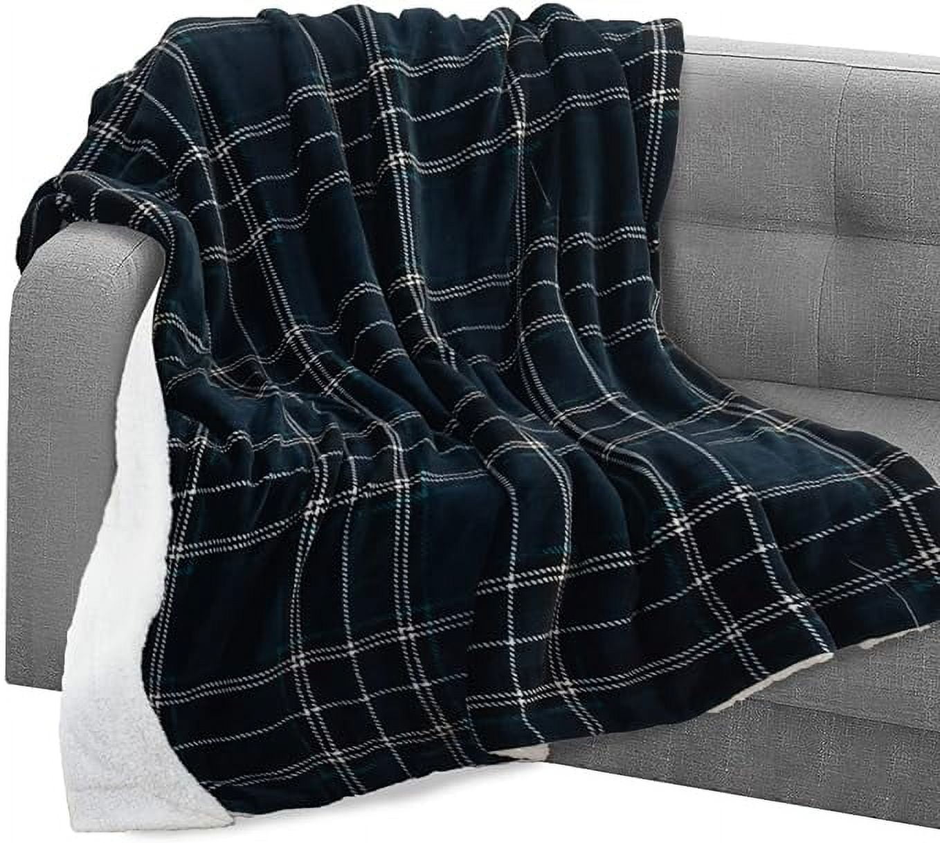 Elegant Comfort Throw Blanket, Reversible Sherpa Flannel, Ultra-Soft ...