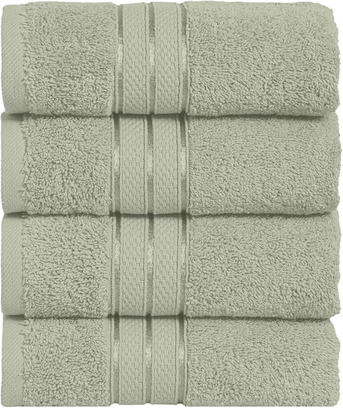 Elegant Comfort Turkish Cotton Hand Towel Set, 4-Pack, 16" x 28 ...
