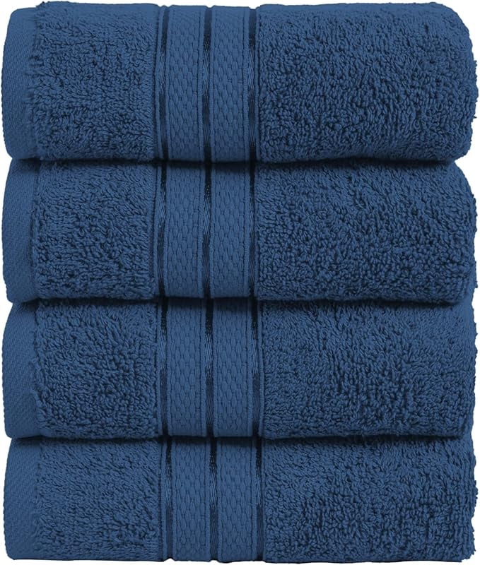 Elegant Comfort Turkish Cotton Hand Towel Set, 4-Pack, 16" x 28 ...
