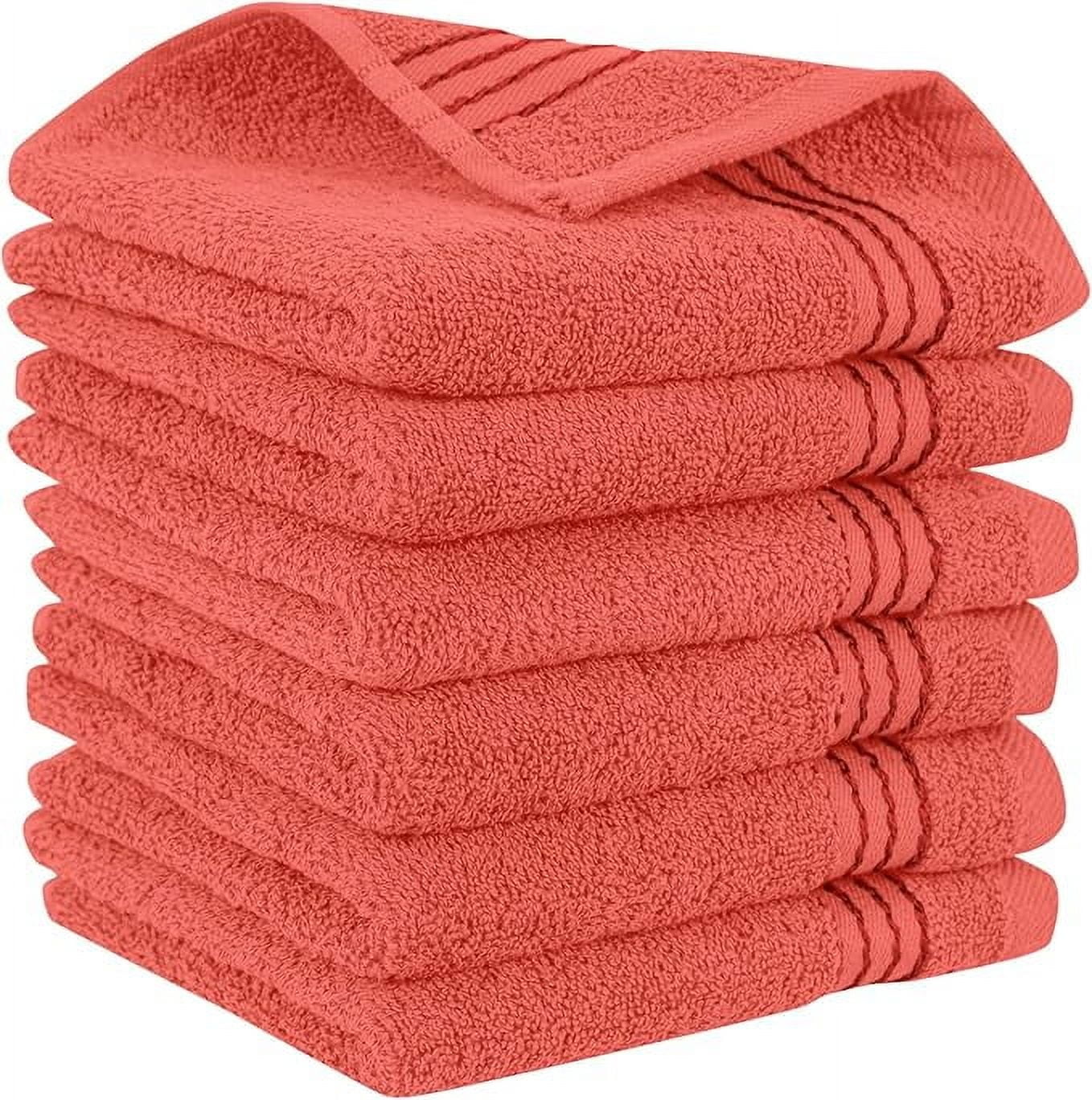 Elegant Comfort Turkish Cotton Washcloth Set, 6-Pack, 13" x 13", Highly ...