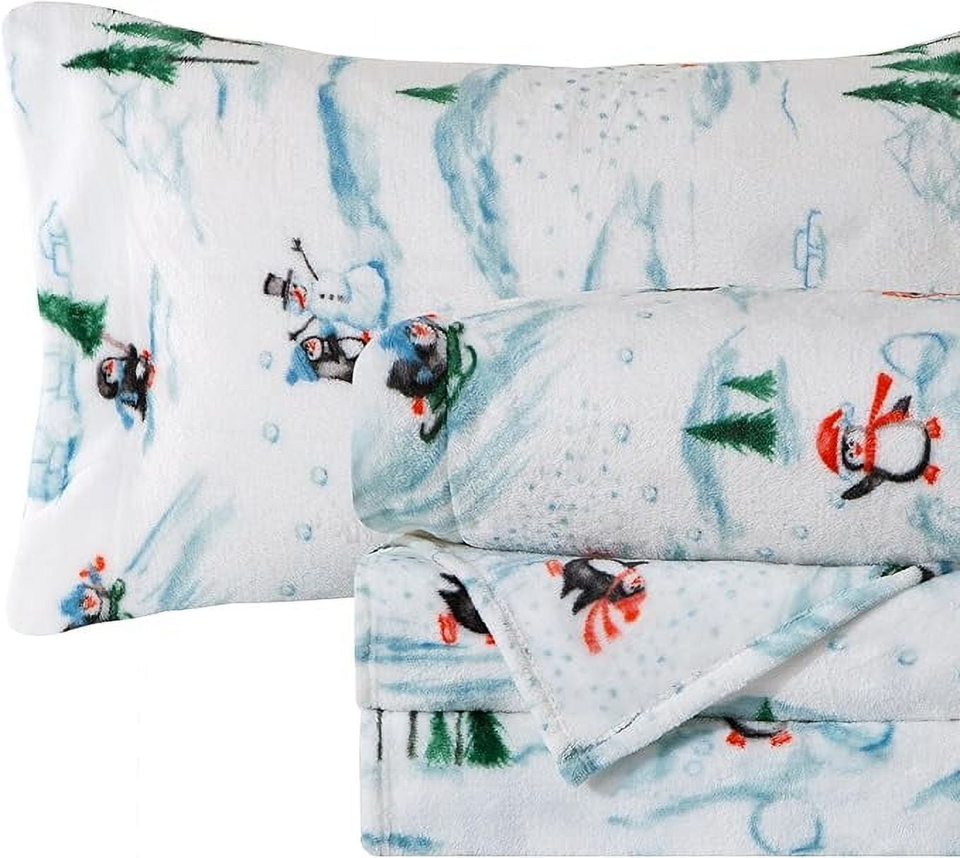 Elegant Comfort Ultra-Soft 4-Piece Holiday Velvet Plush Flannel Sheet ...