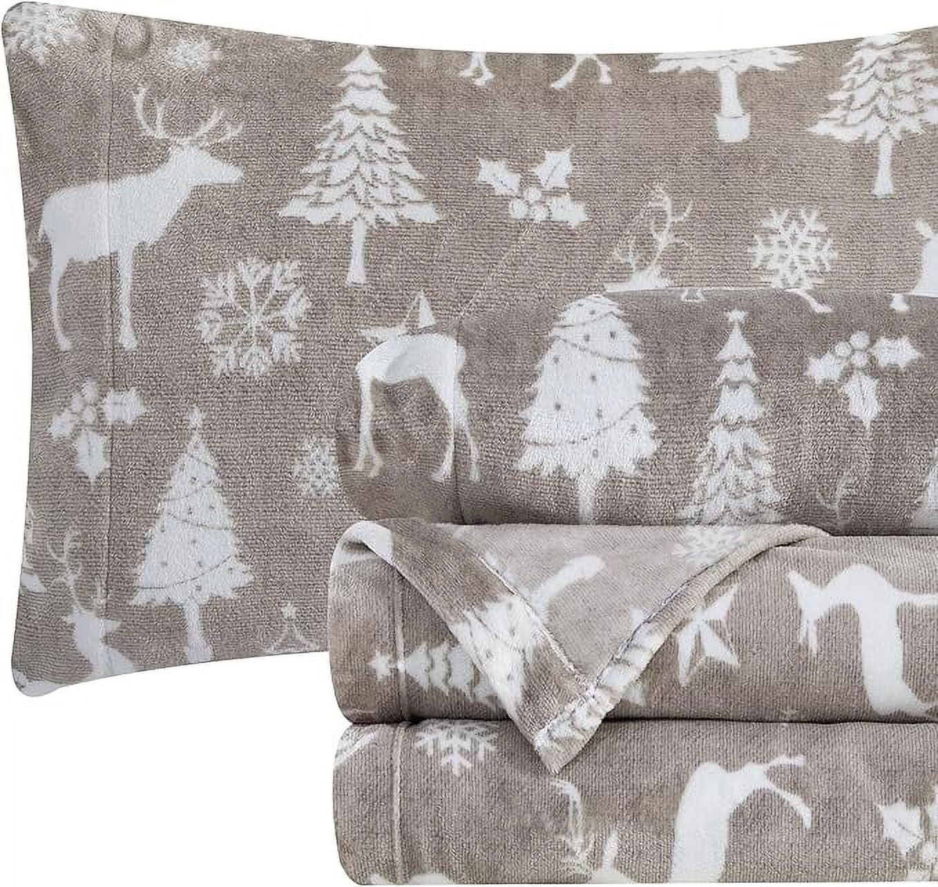 Elegant Comfort Ultra-Soft 4-Piece Holiday Velvet Plush Flannel Sheet ...