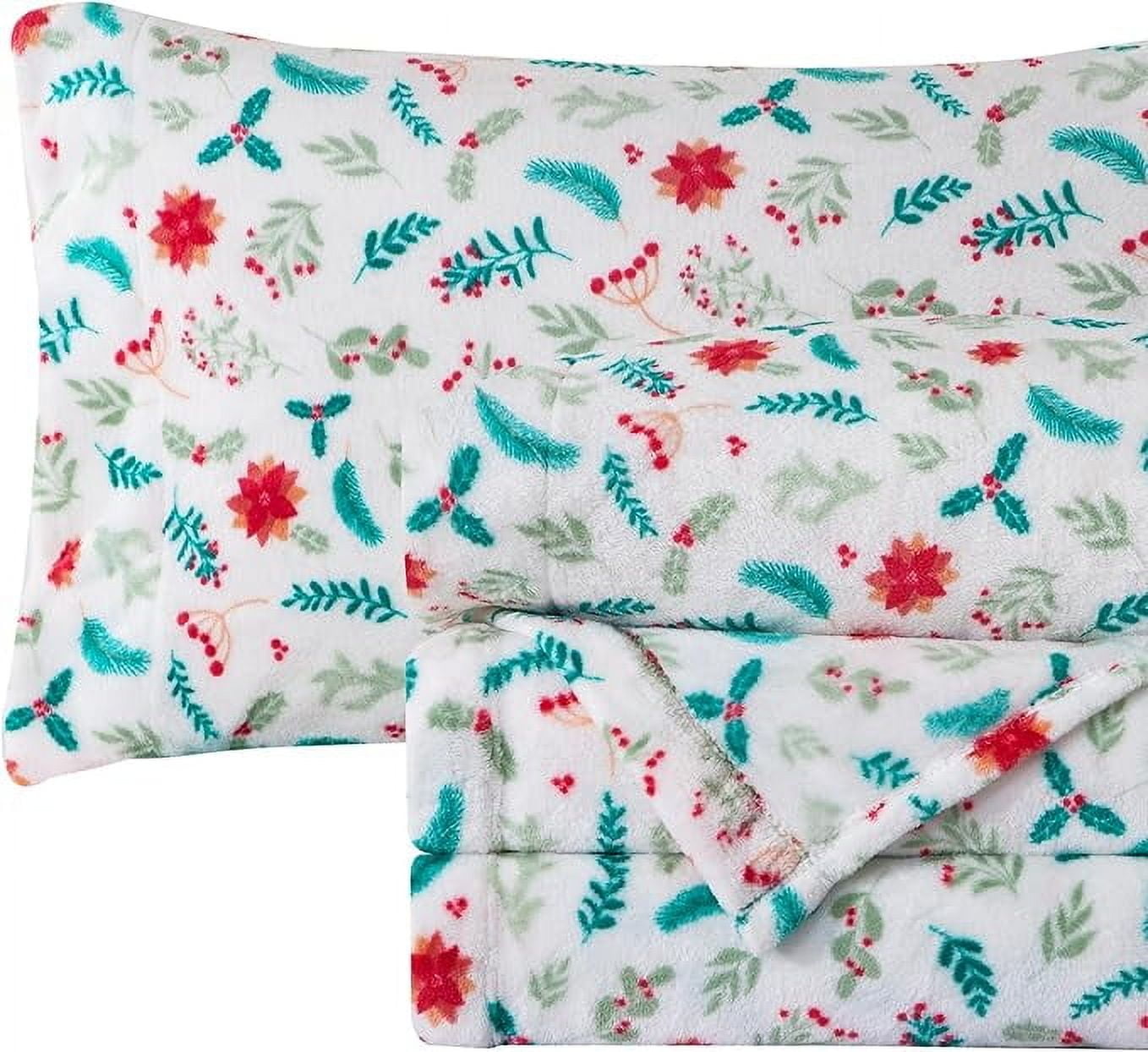 Elegant Comfort Ultra-Soft 4-Piece Holiday Velvet Plush Flannel Sheet Set - Warm Fuzzy Flannel ...