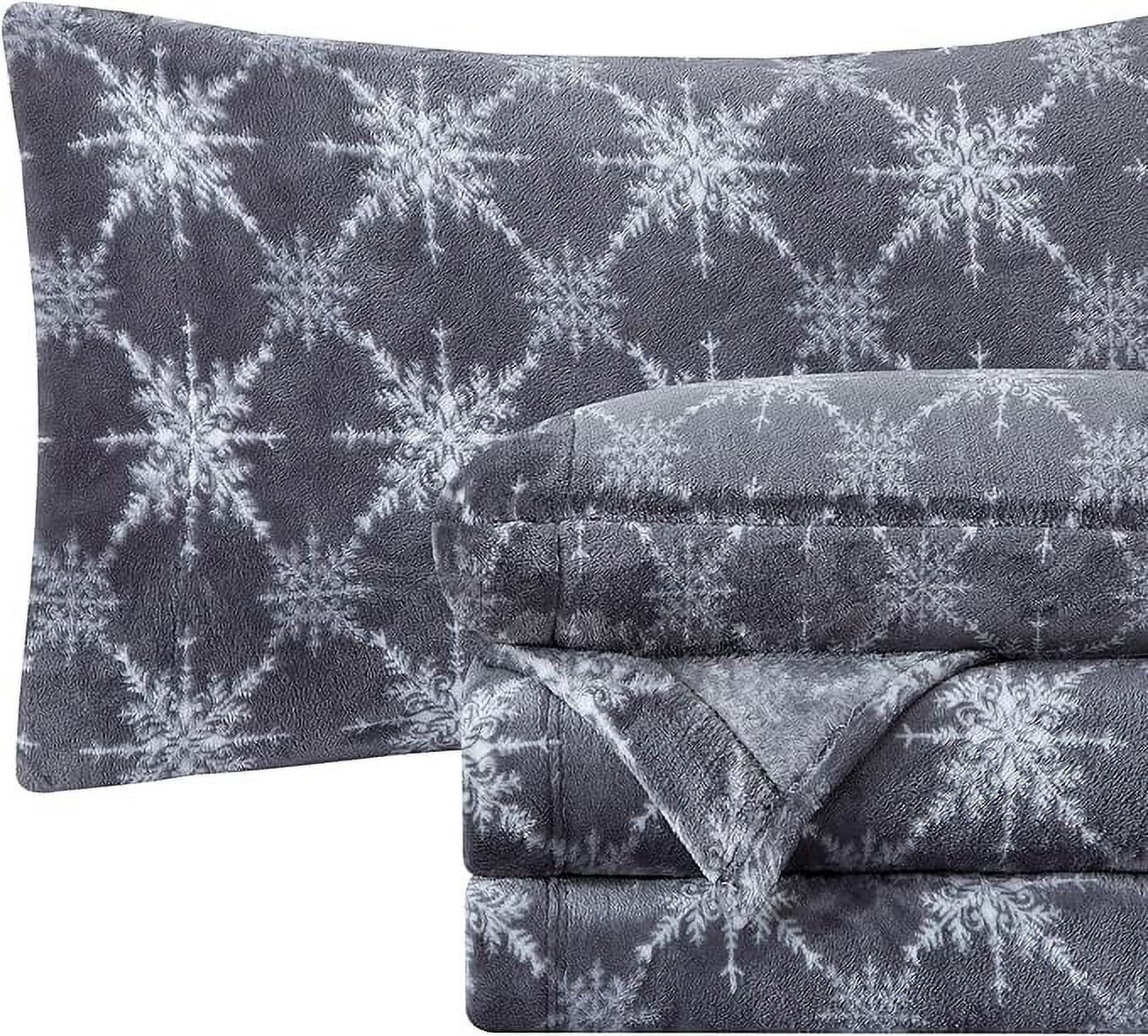 Elegant Comfort Ultra-Soft 4-Piece Holiday Velvet Plush Flannel Sheet ...