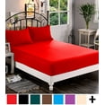Elegant Comfort Queen Twin Deep Pocket 1500 Series Solid Red Bed Size ...