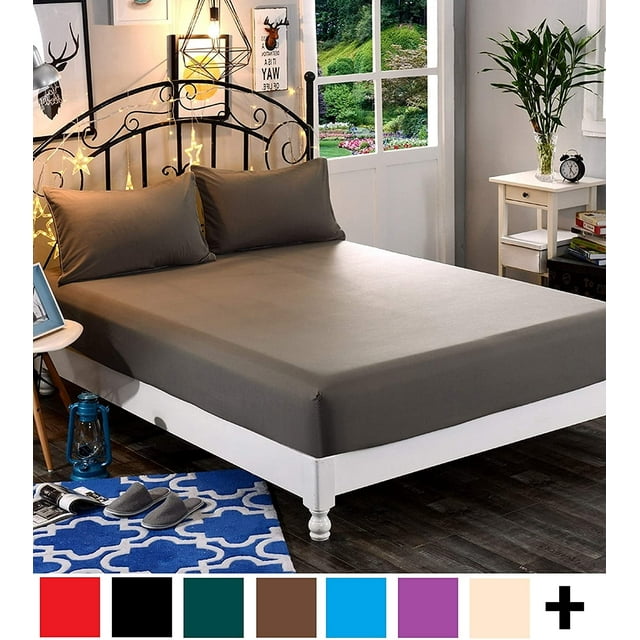 Elegant Comfort 1500 Thread Count Queen Fitted Sheets, Deep Pocket ...