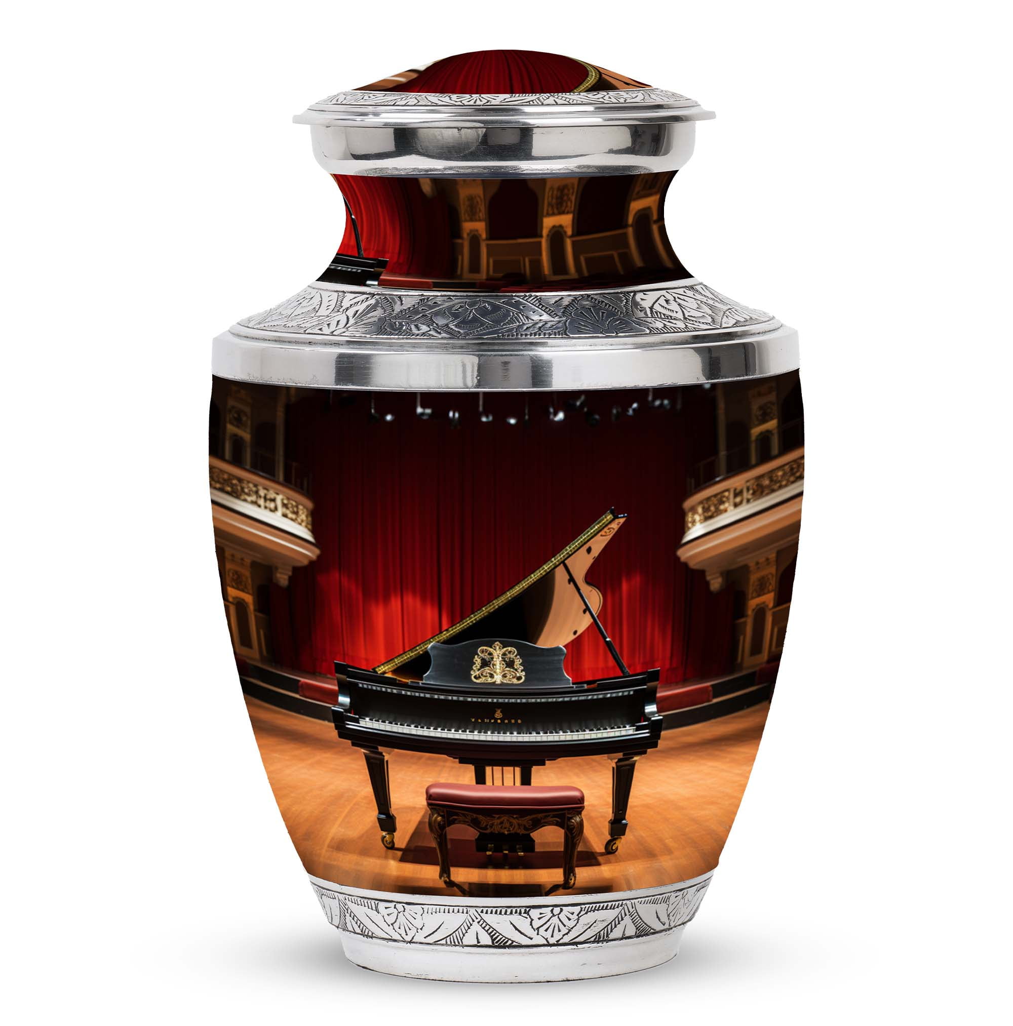 Elegant Concert Grand Piano Timeless Tradition - Traditional Large Urns ...