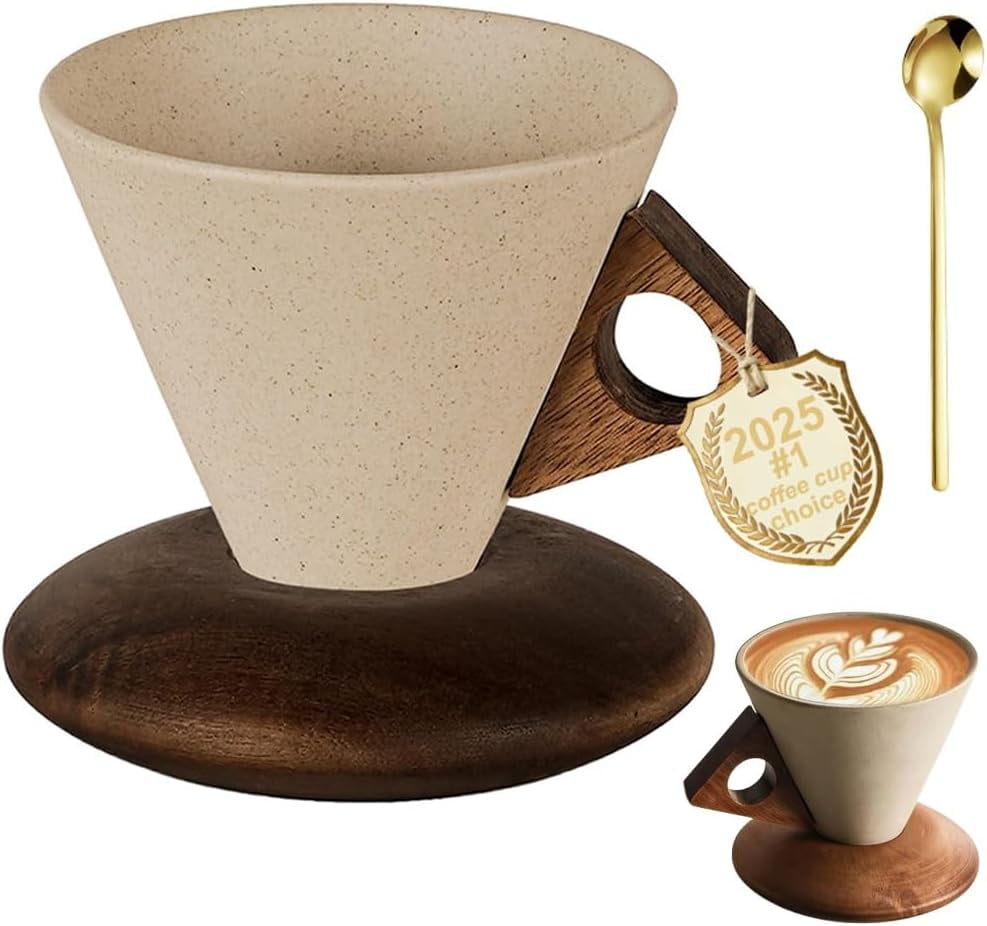 Elegant Conical Coffee Cup, 250ml Vintage Cone Shaped Creative ...