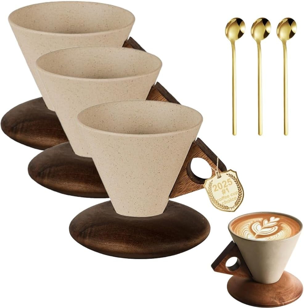 Elegant Conical Coffee Cup, 250ml Vintage Cone Shaped Creative ...
