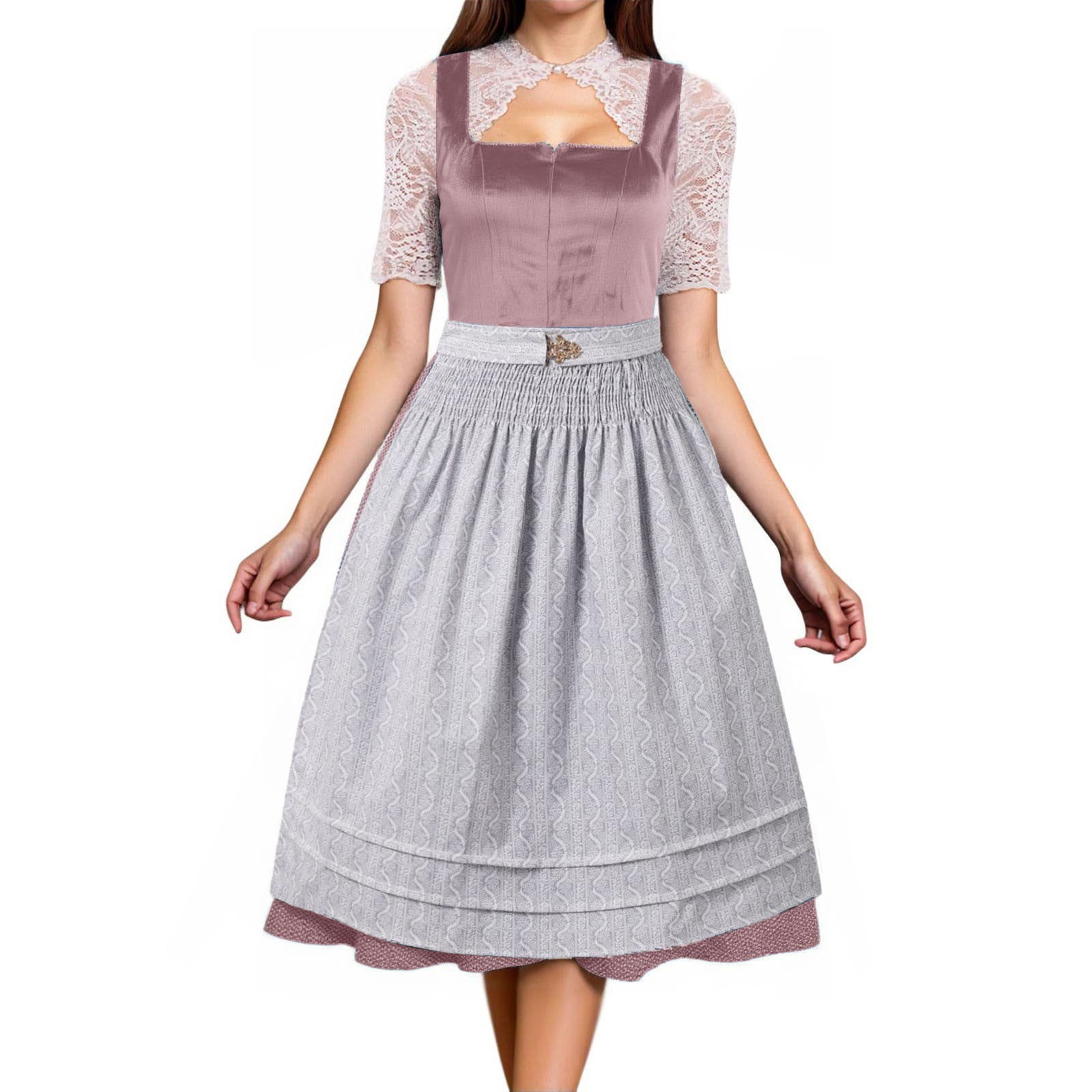 Elegant Court Style Outfits For Oktoberfest Parties Front Zipper Design ...